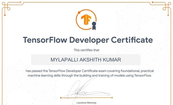 The Transformation from TensorFlow User to TensorFlow Developer | Akshith's Portfolio